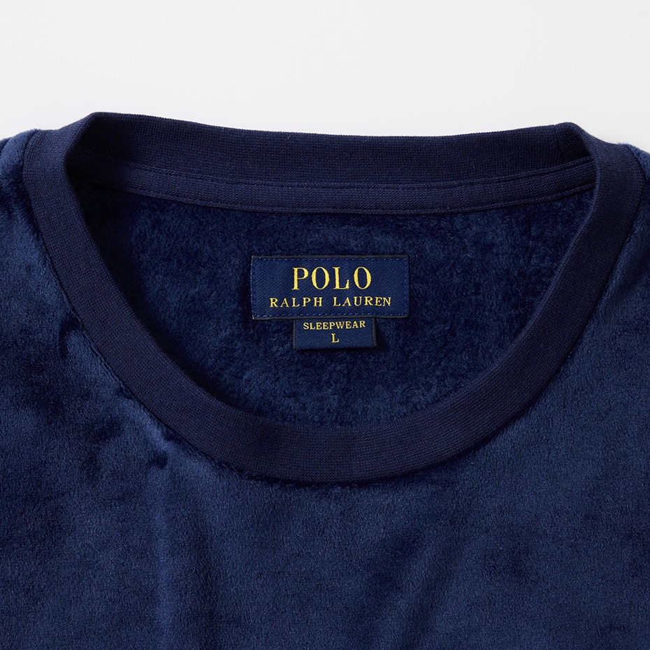 ブラッシュドベロア ロングスリーブ クルーネック ネイビー | ポロ ラルフ ローレン メンズアンダーウェア/スリープウェアの公式通販サイト