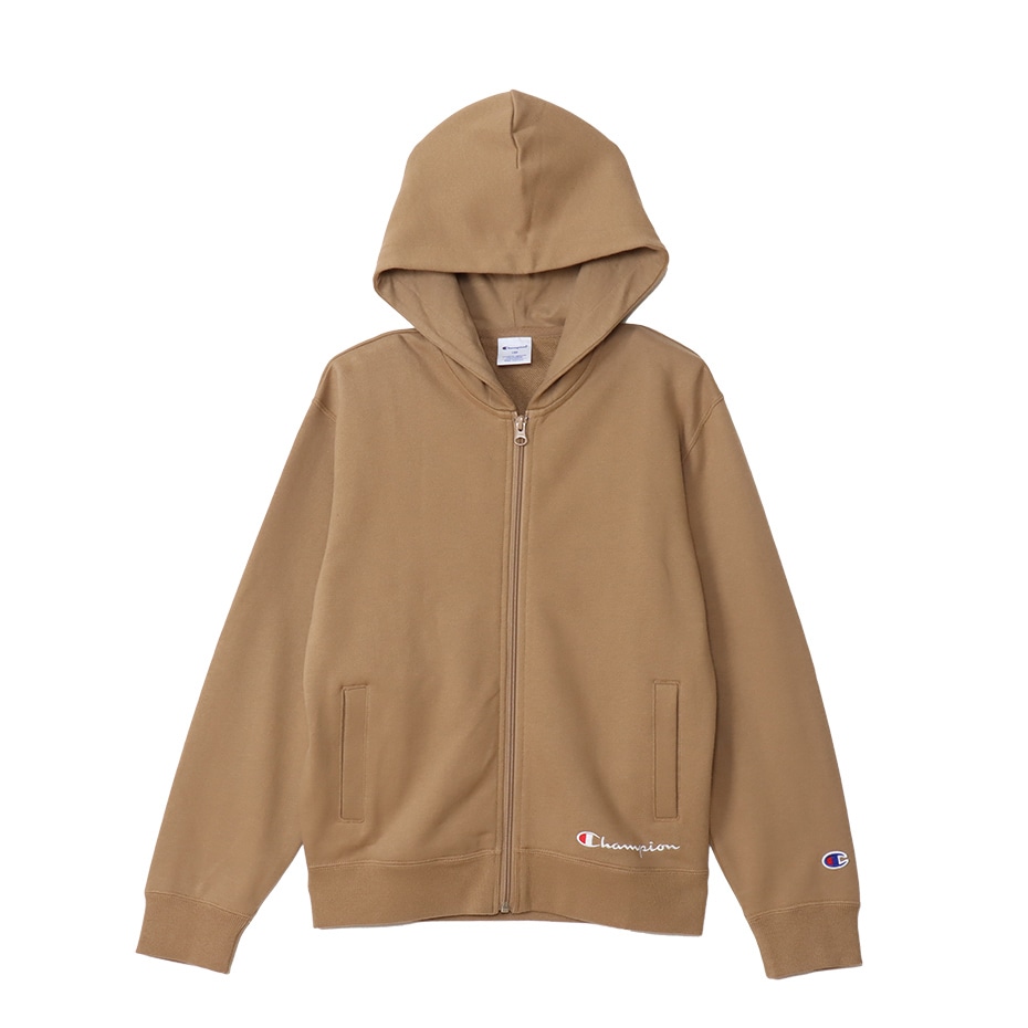 キッズ ジップフーデッドスウェットシャツ モカ | チャンピオンの公式通販サイト